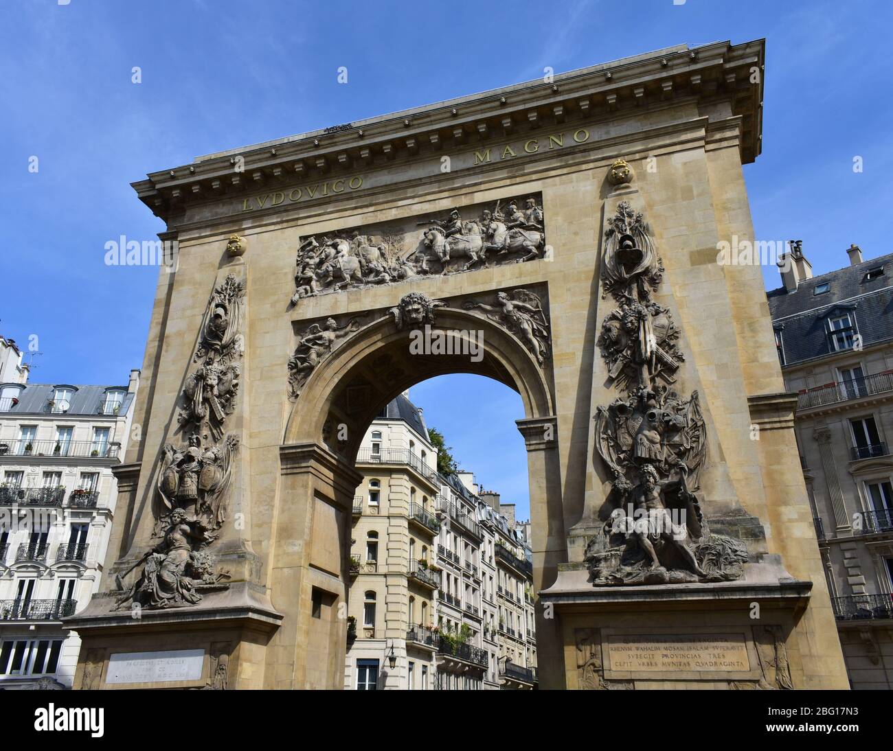 Porte Saint Denis, triumphal arch erected by Louis XIV. Paris, France ...