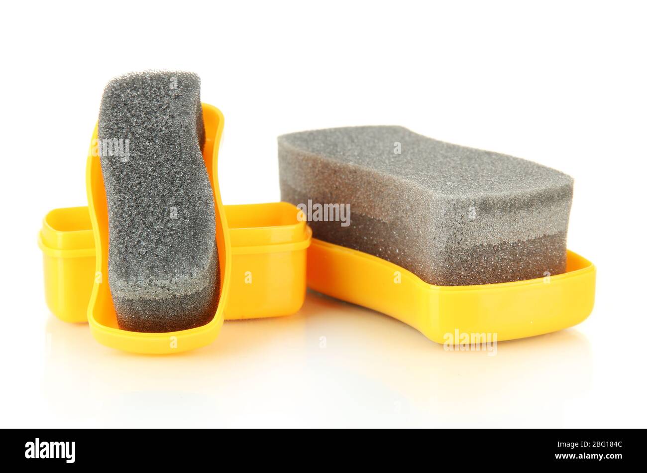 Shoe shine sponges, isolated on white Stock Photo - Alamy