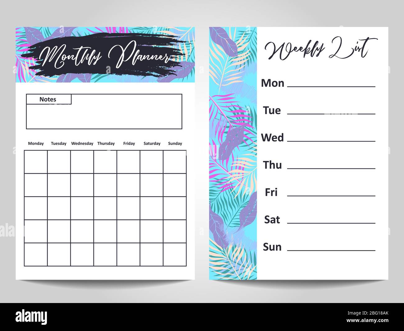 Monthly agenda vector vectors hi-res stock photography and images - Alamy