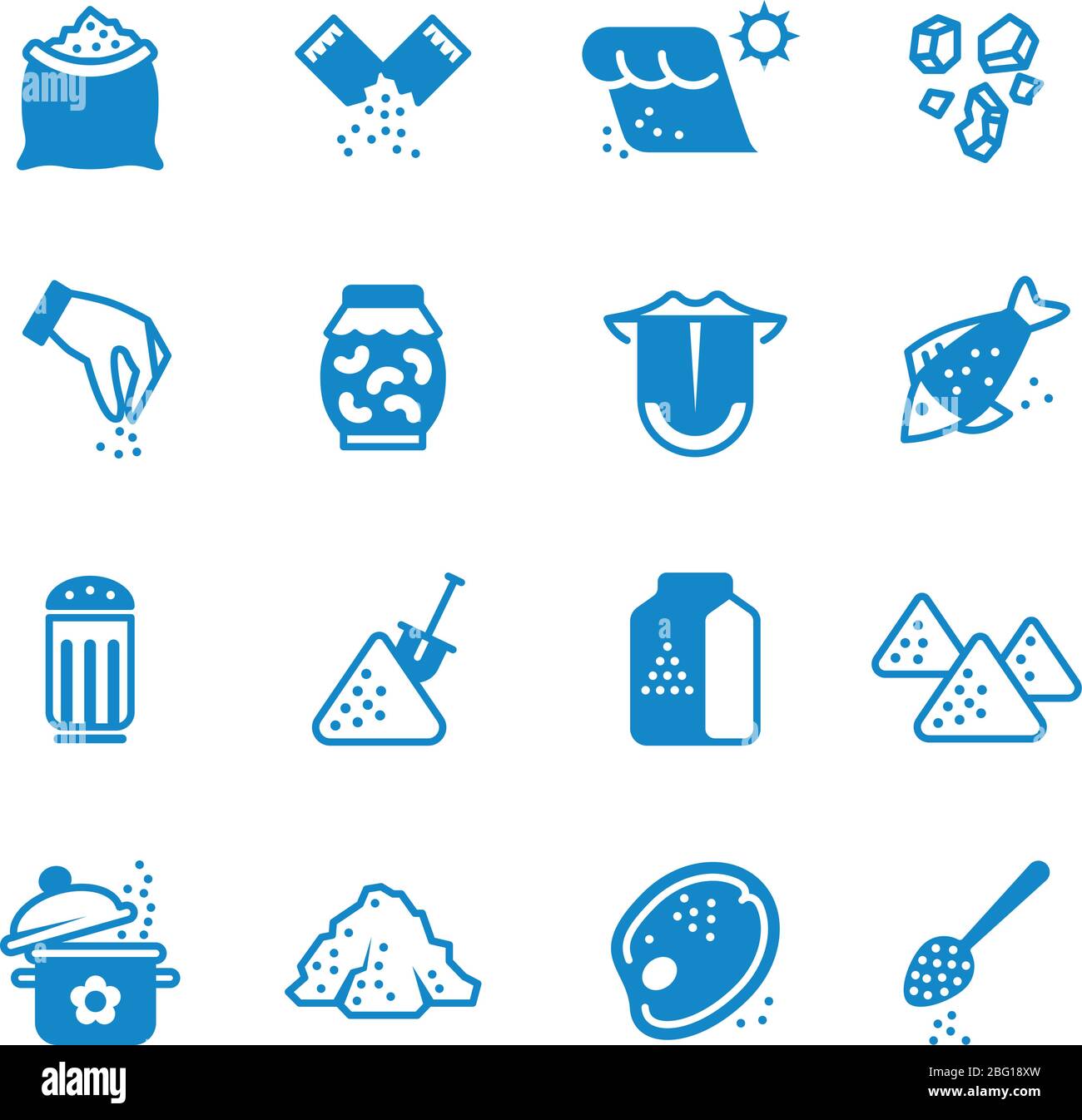 Salt silhouette vector icons set. Salt for cooking cuisine, recipe and ...