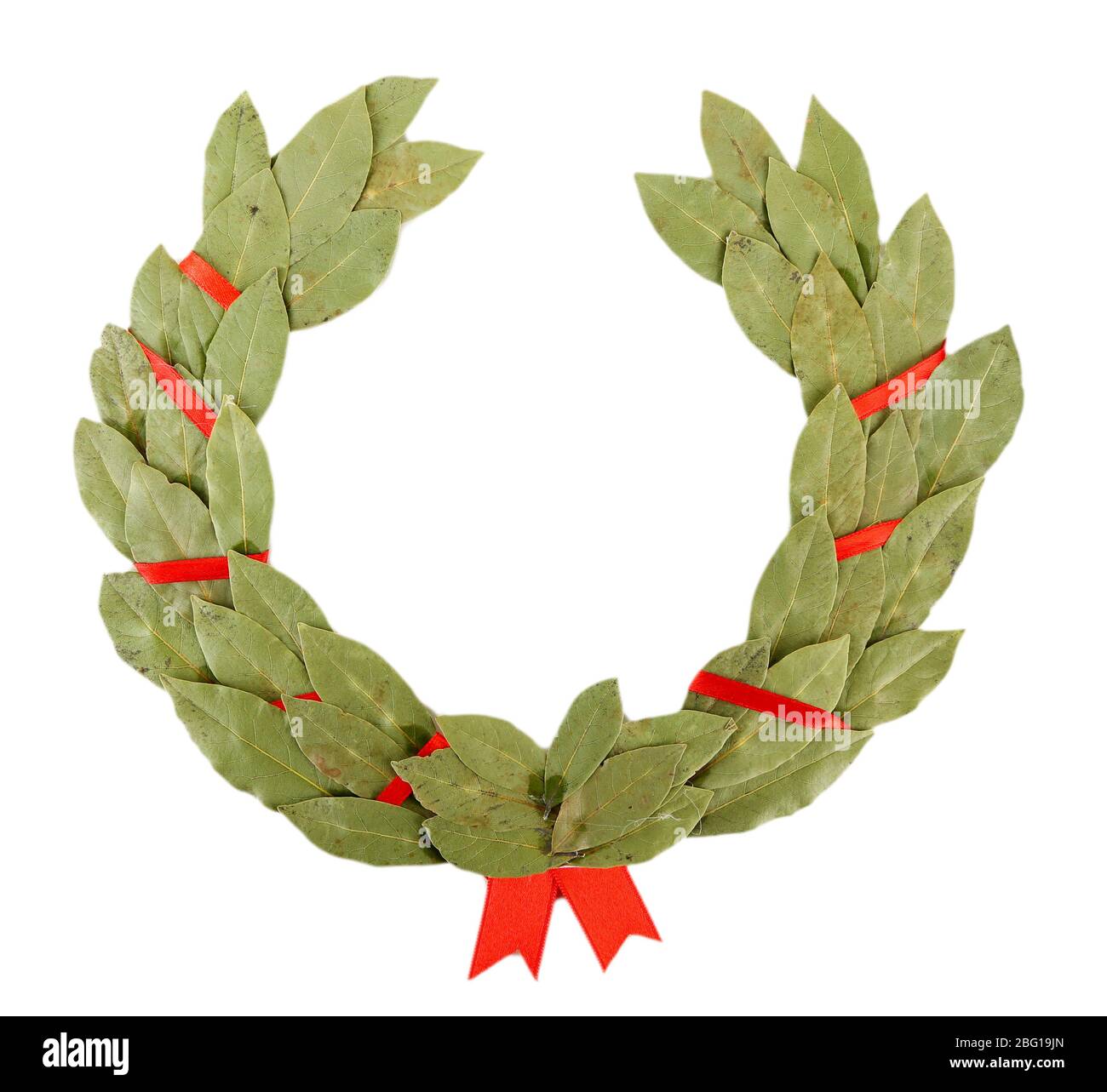 Laurel wreath isolated on white Stock Photo - Alamy
