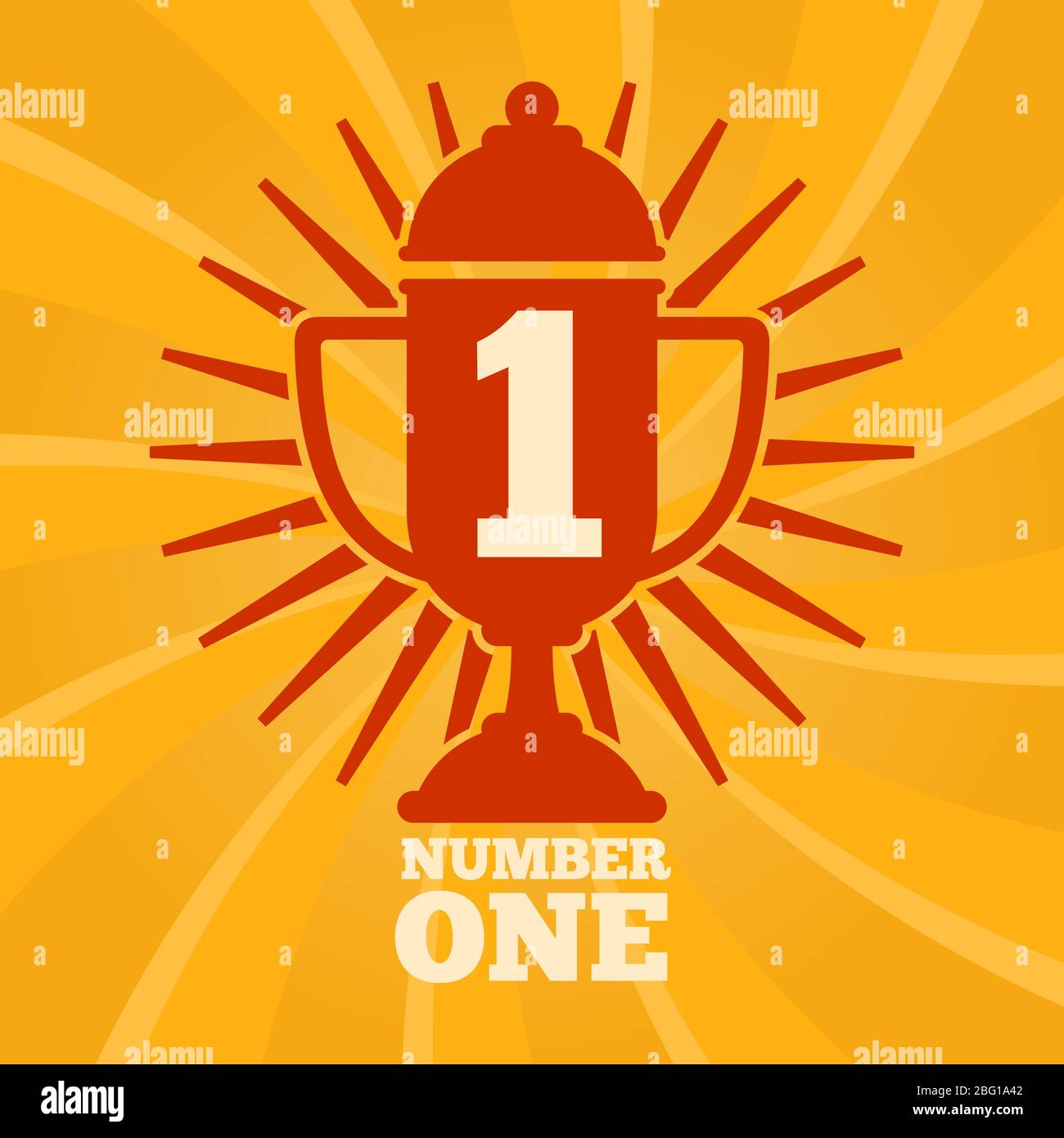 Number one label concept with goblet on bright background. Vector ...