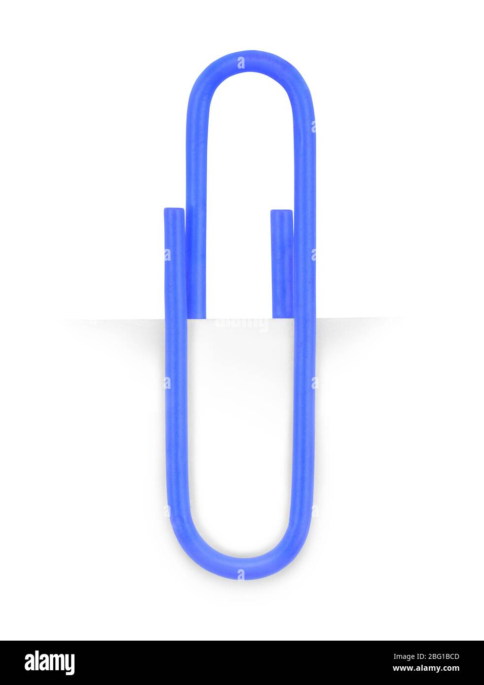paper clip attached to sheet of paper on white background Stock Photo ...