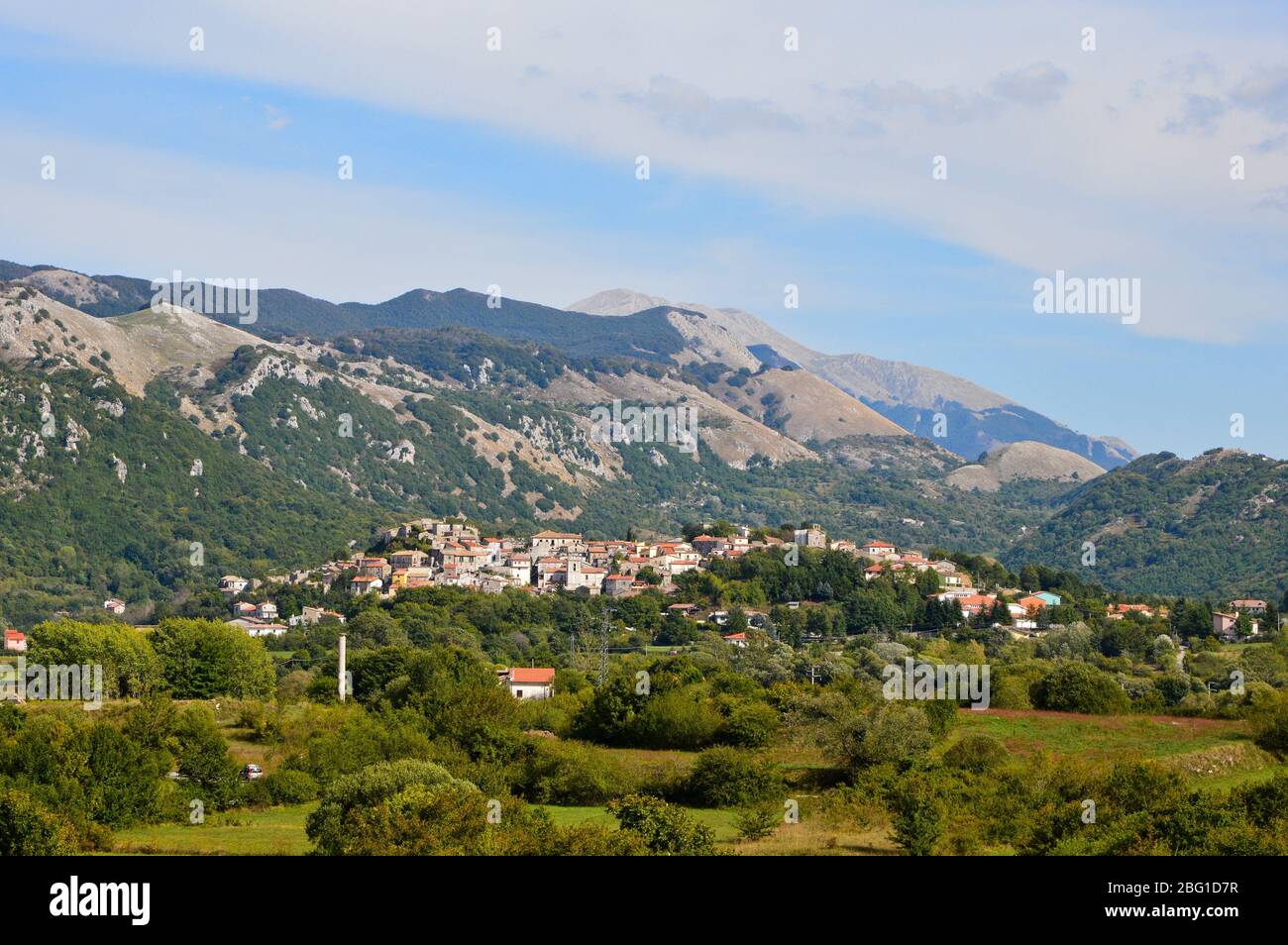 Panoramic view of the village of Gallo Matese in the province of ...