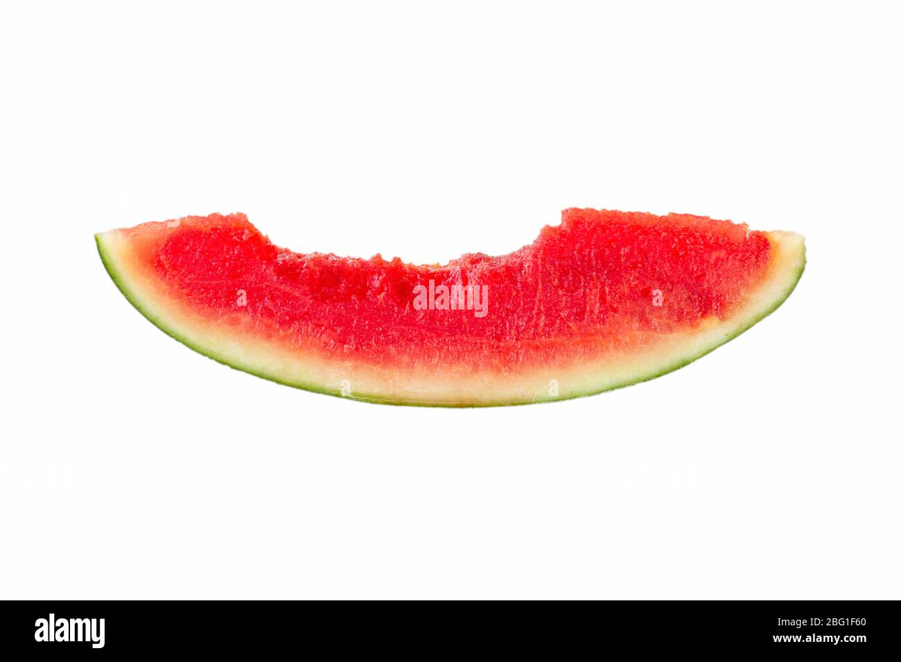 slice of watermelon with bites, isolated on white background Stock ...