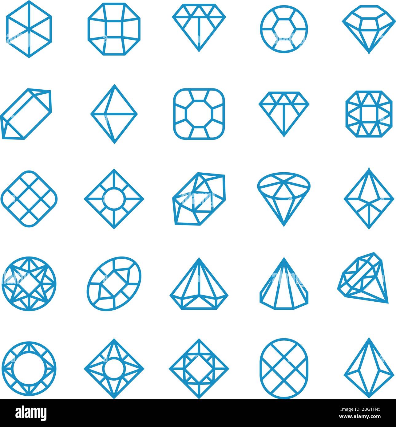 Diamond vector line icons. Woman brilliant jewelry pictograms. Wealth ...