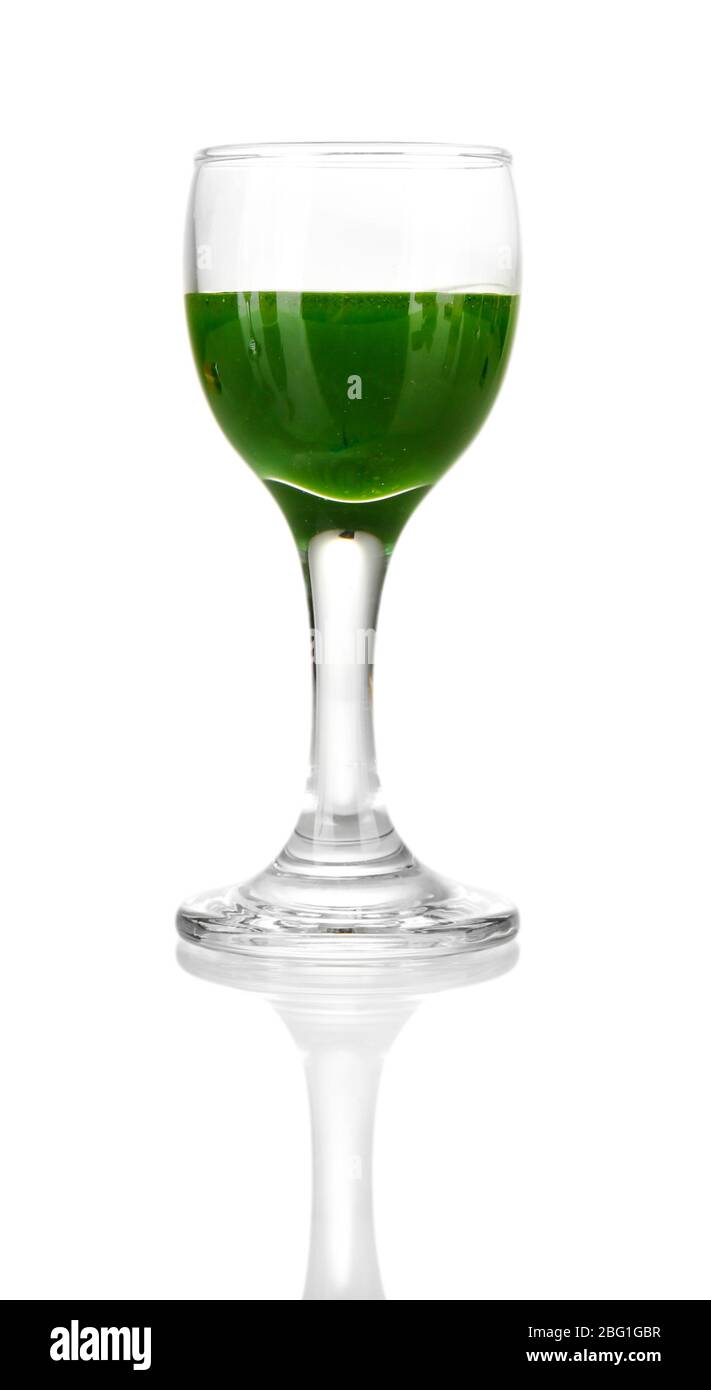 Tasty color liquor, isolated on white Stock Photo - Alamy