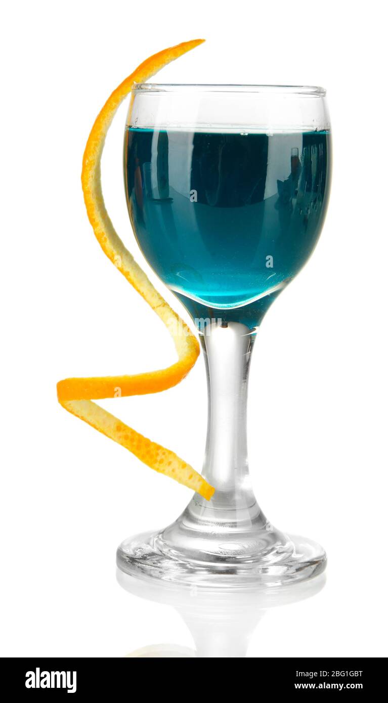Tasty color liquor, isolated on white Stock Photo - Alamy