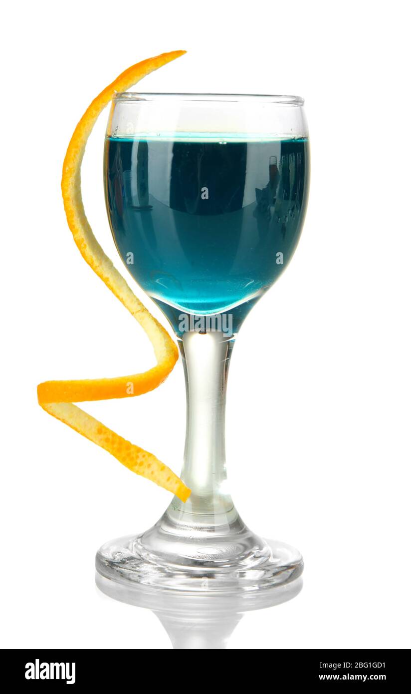 Tasty color liquor, isolated on white Stock Photo - Alamy