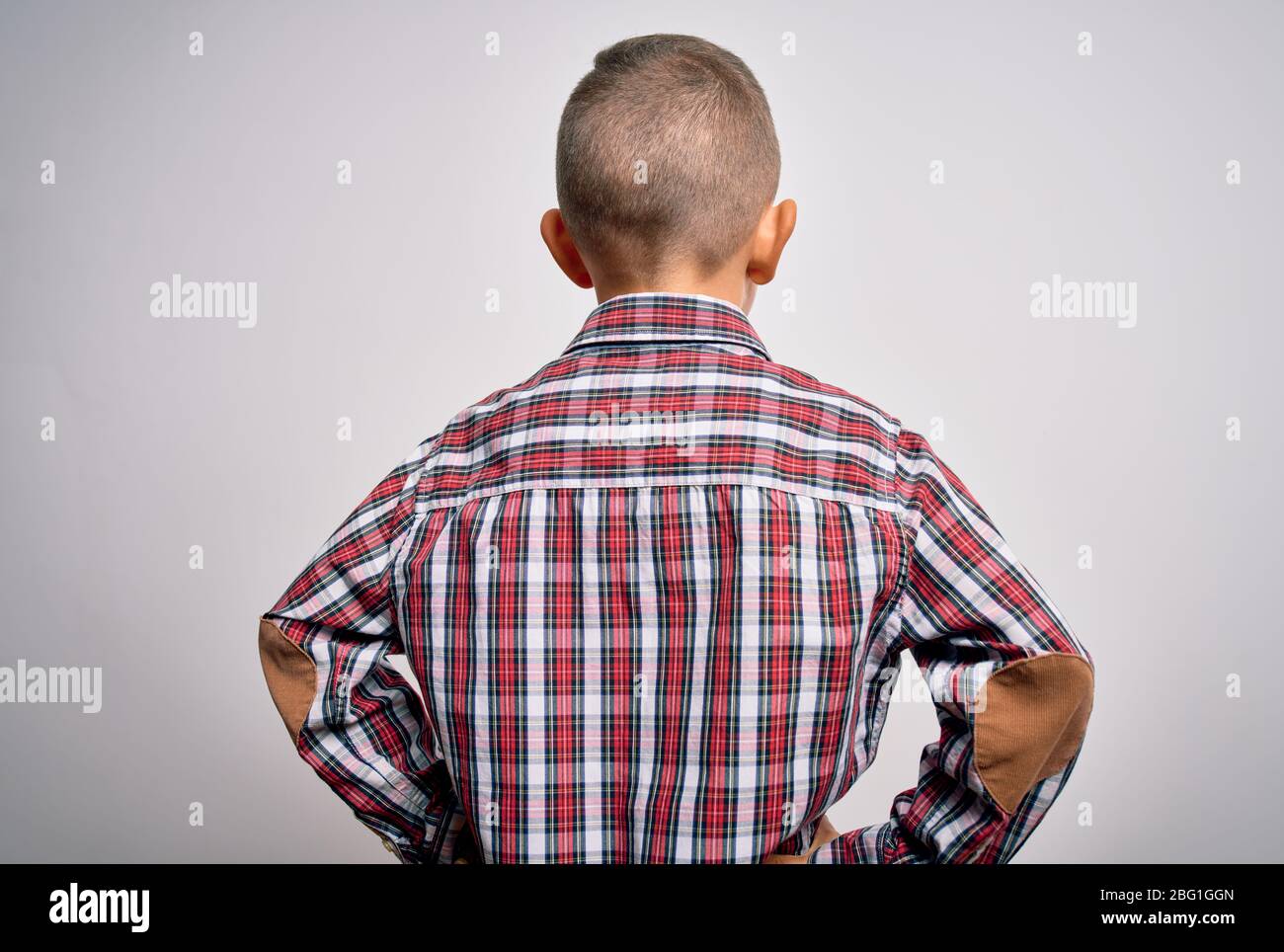 Young little caucasian kid with blue eyes wearing elegant shirt ...