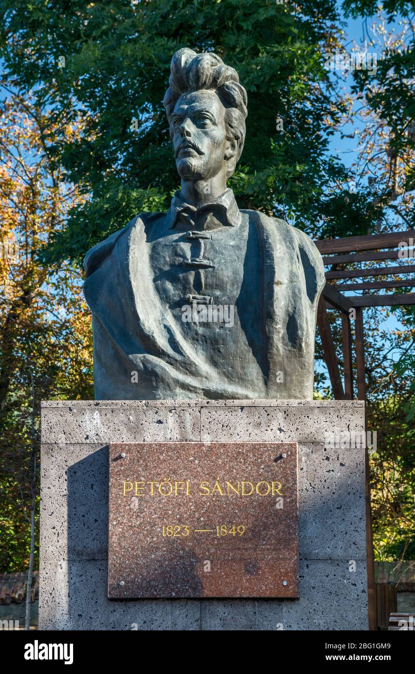 Sandor Petofi bust at Citadel in Sighisoara, Transylvania, Romania ...