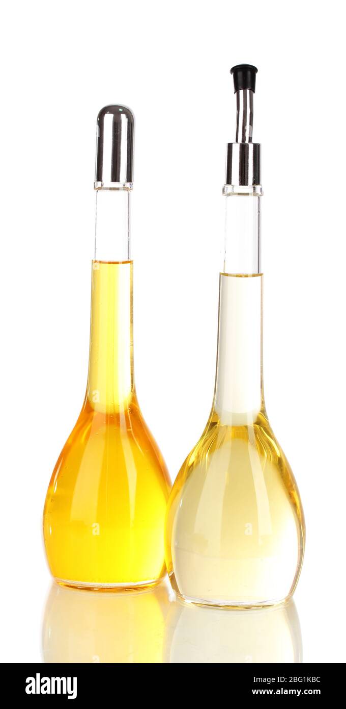 Different types of oil isolated on white Stock Photo - Alamy