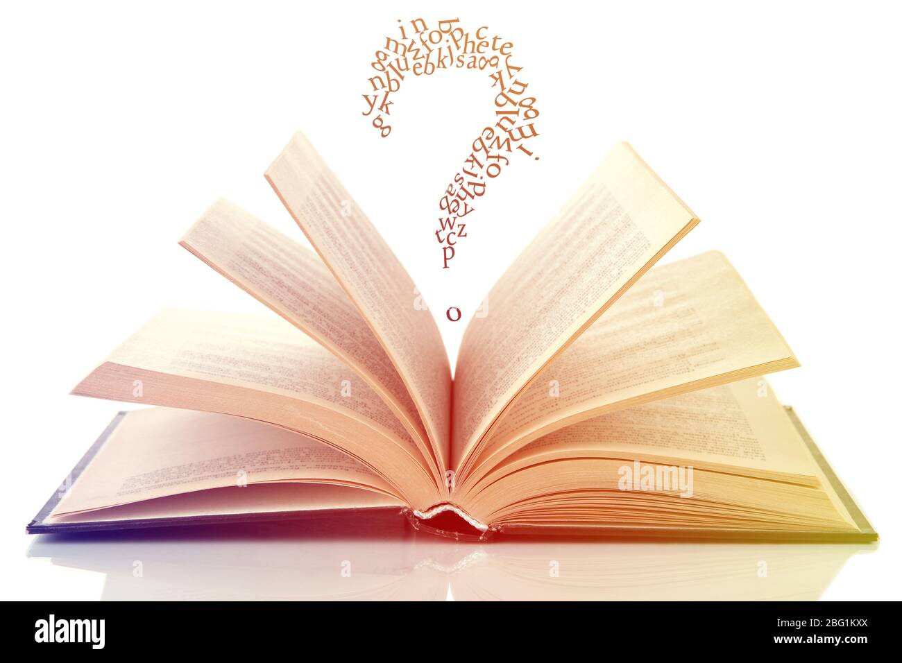 Letters flying out of an open book Cut Out Stock Images & Pictures - Alamy