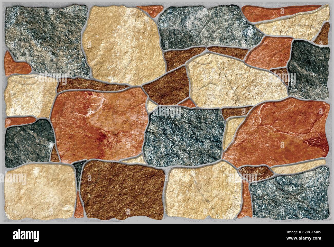 Colorful stone block in wall tile background texture, stone ceramic ...