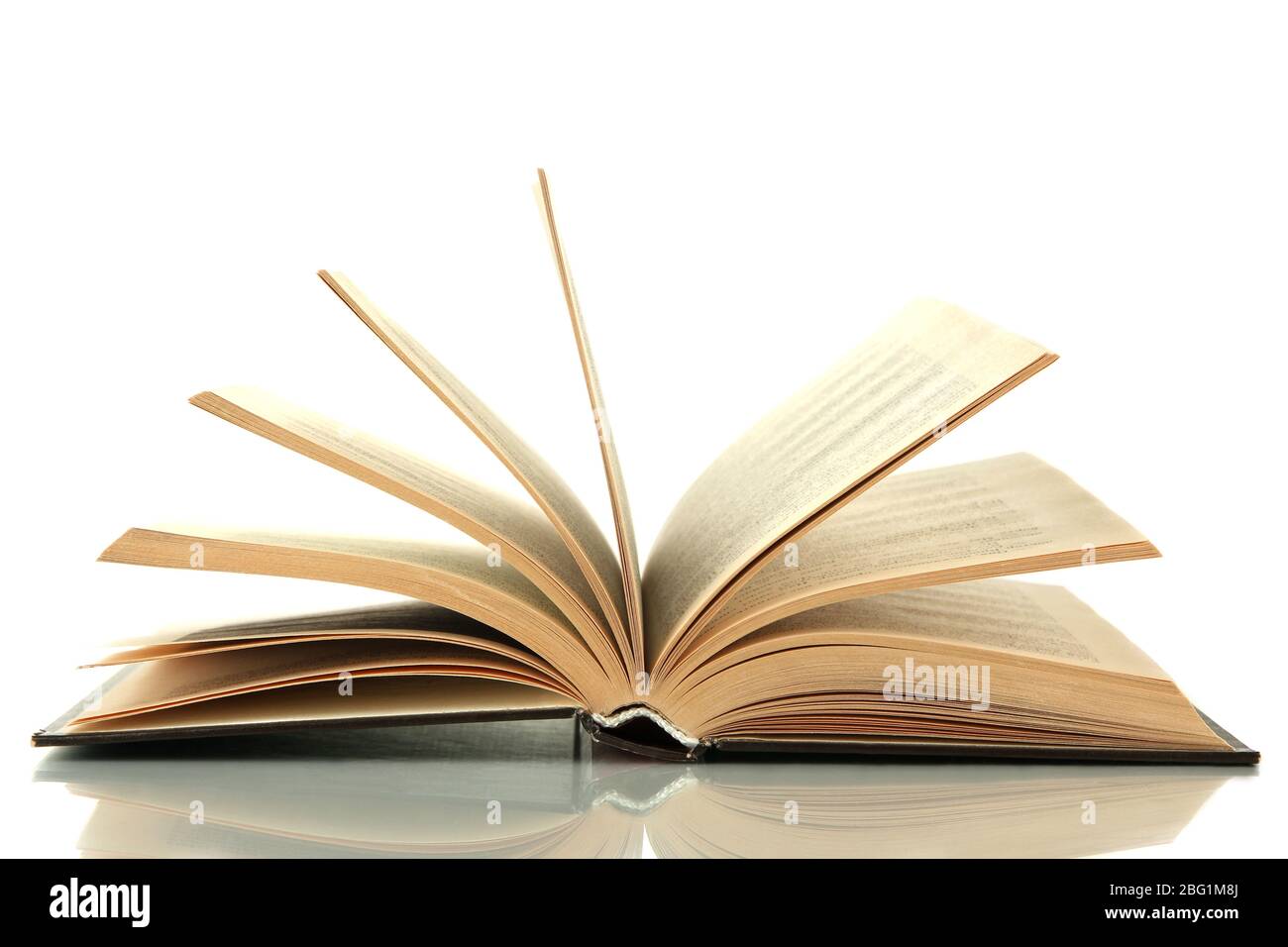 Opened book isolated on white Stock Photo - Alamy
