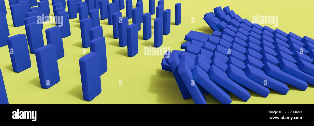 social distancing explanation with domino pieces, effective prevention ...