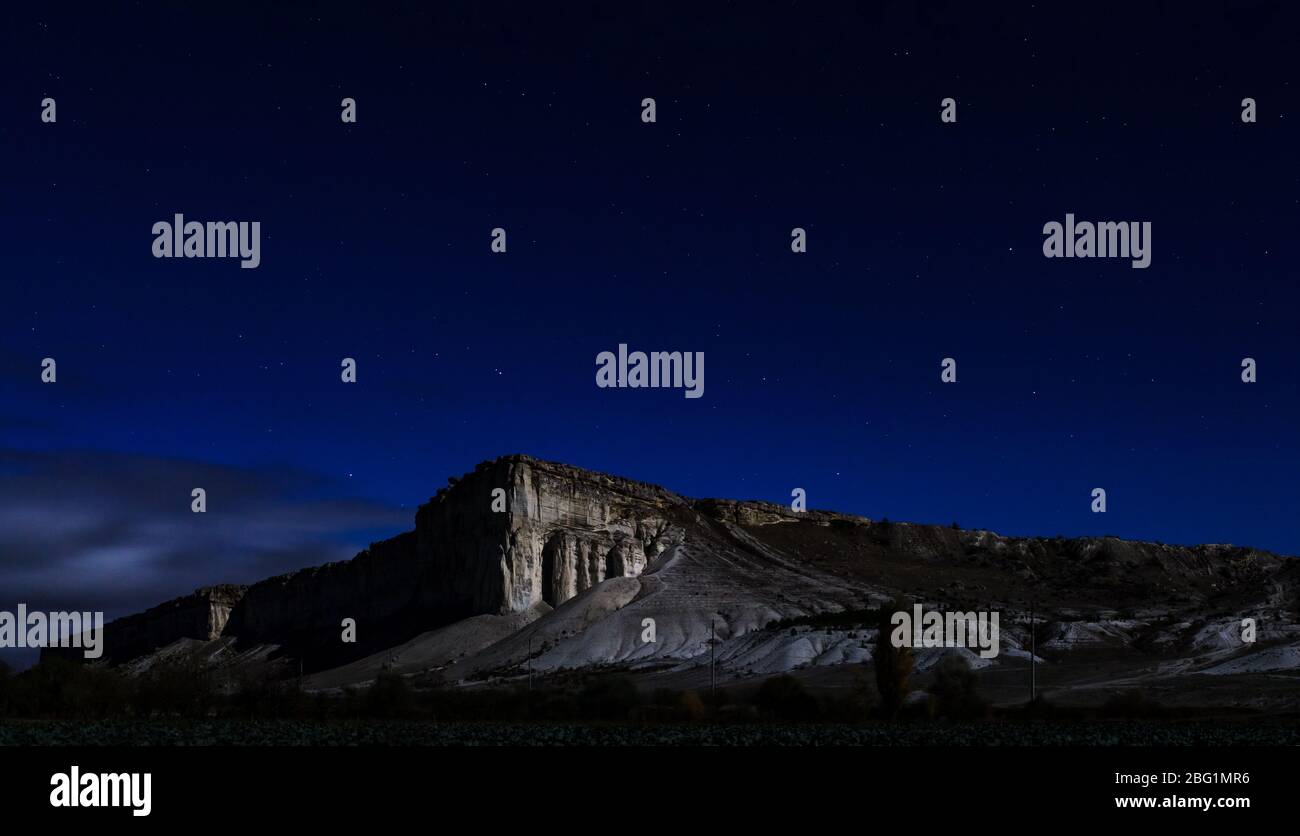 Crimean night landscape with starry sky hi-res stock photography and ...