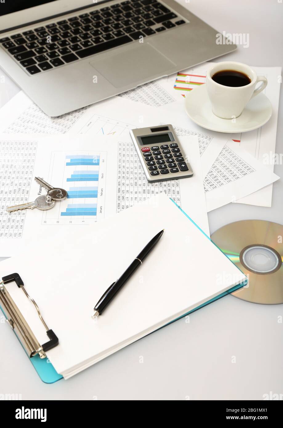 Office desktop close-up Stock Photo - Alamy