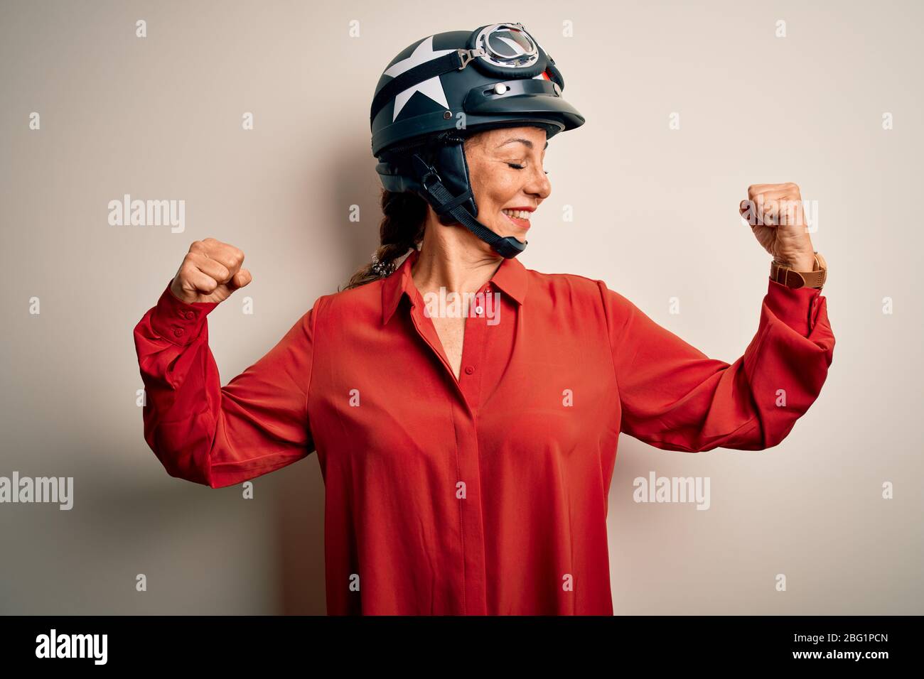 Old woman wearing helmet isolated hi-res stock photography and images ...