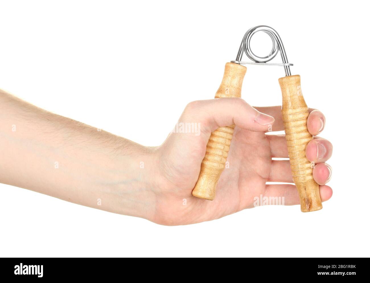 Modern hand trainer in hand isolated on white Stock Photo - Alamy