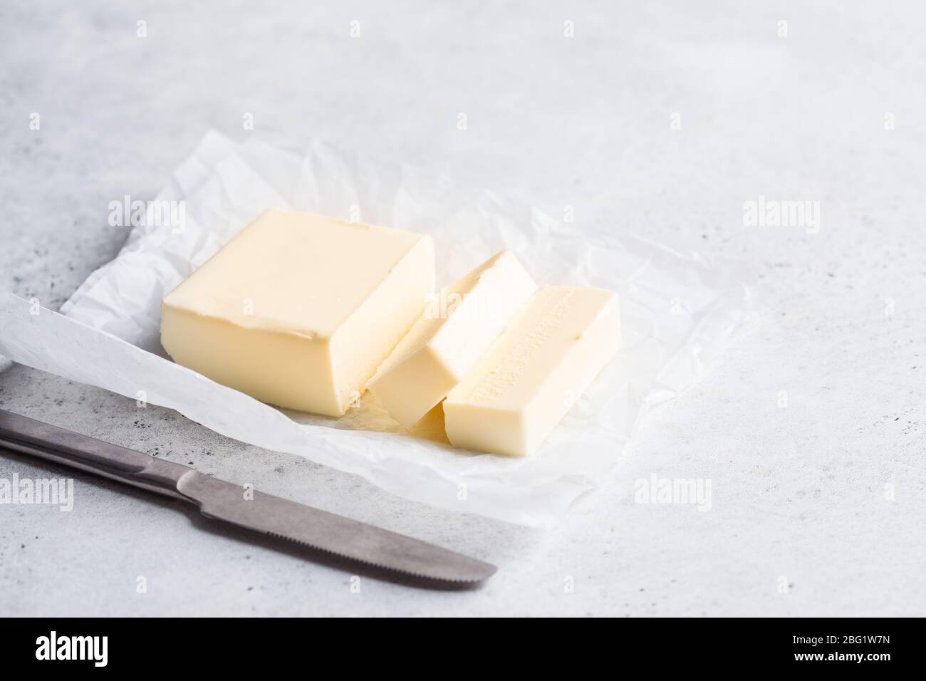 Stick of butter with butter knife hi-res stock photography and images ...