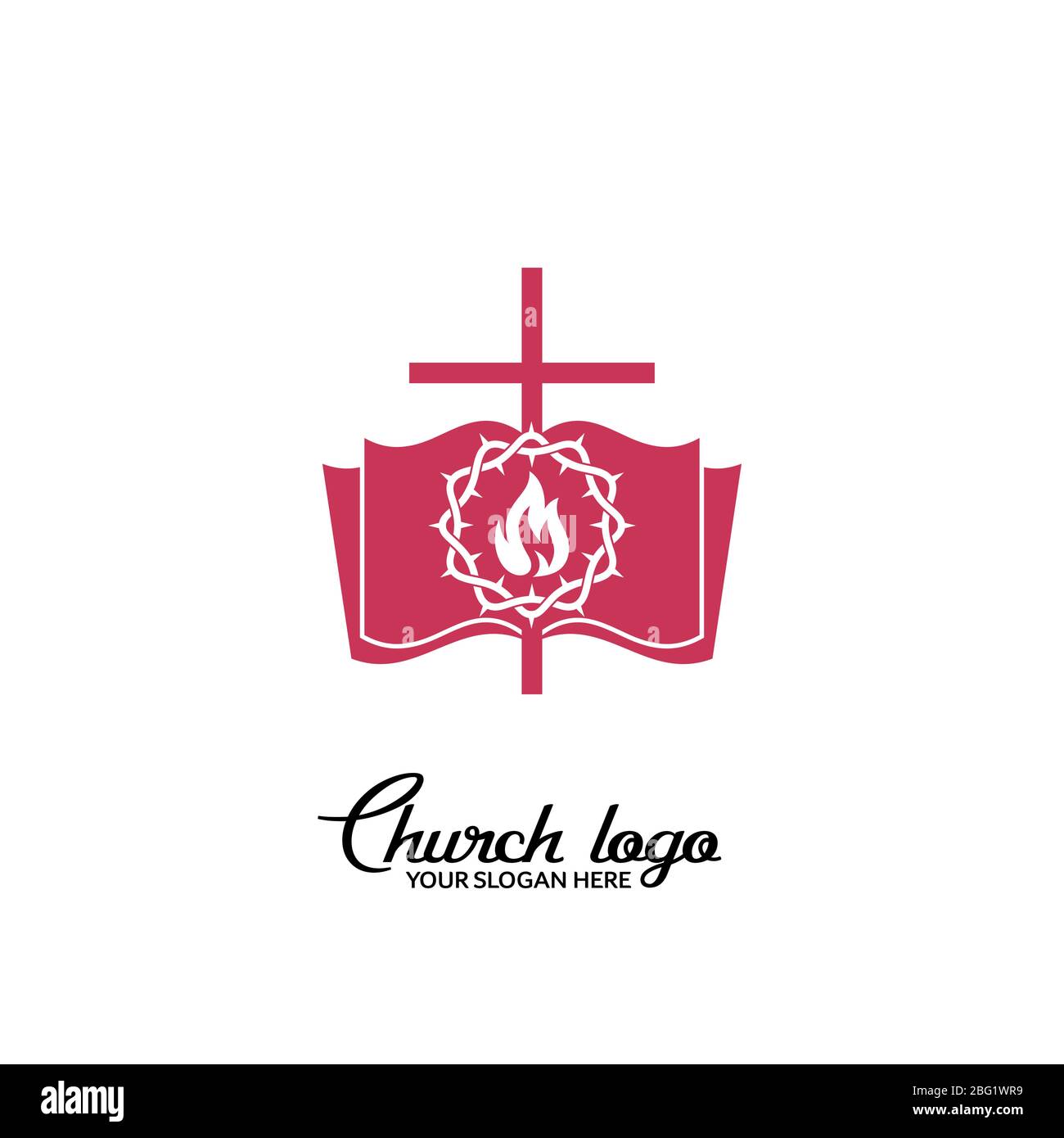 Church logo. Christian symbols. The cross of Jesus Christ, the crown of ...