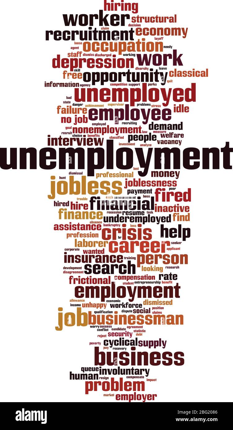 Unemployment word cloud concept. Collage made of words about ...