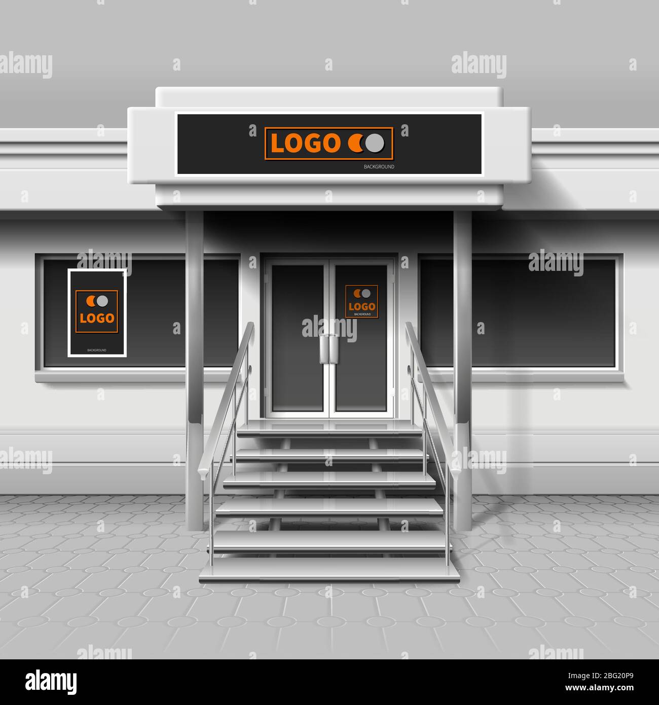 Store exterior facade for branding design and advertising banner ...