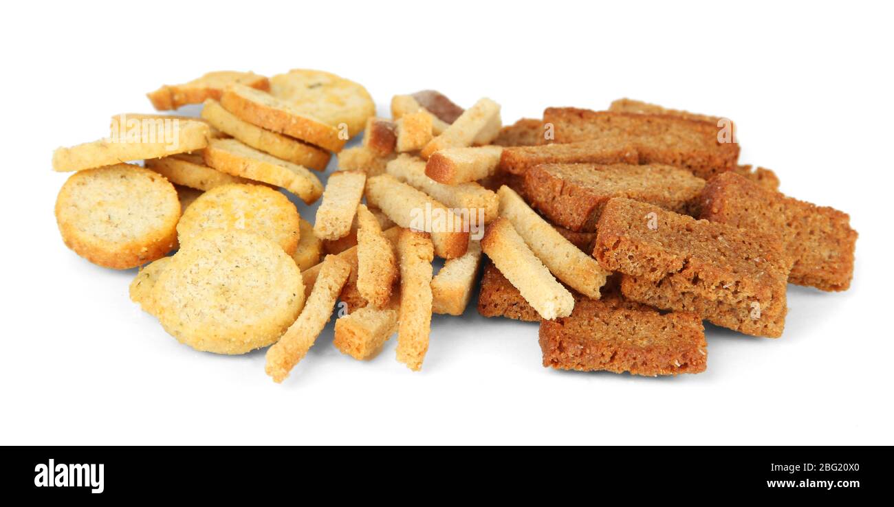 Different kinds of crackers, isolated on white Stock Photo - Alamy