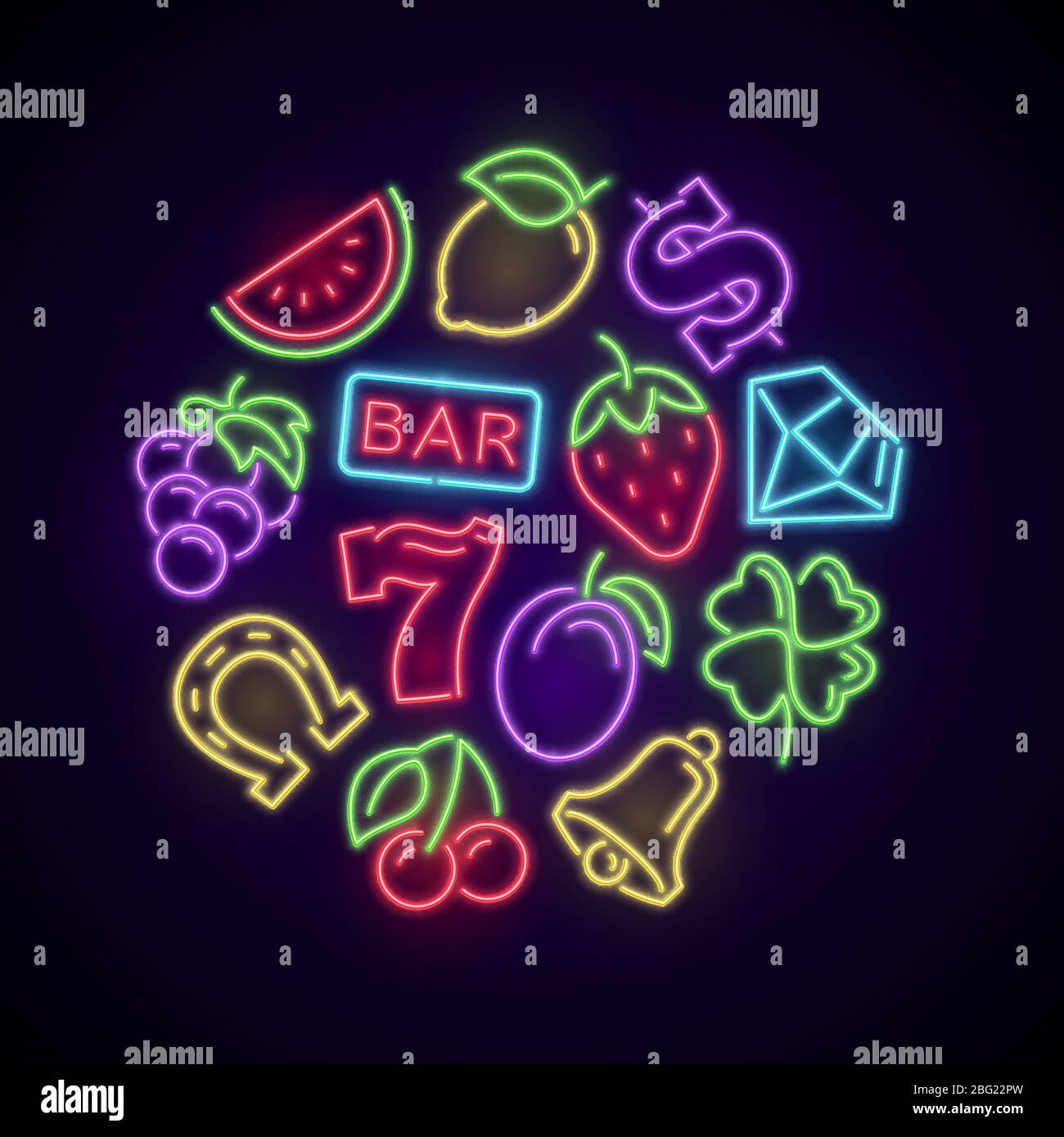 Horseshoe neon sign Stock Vector Images - Alamy