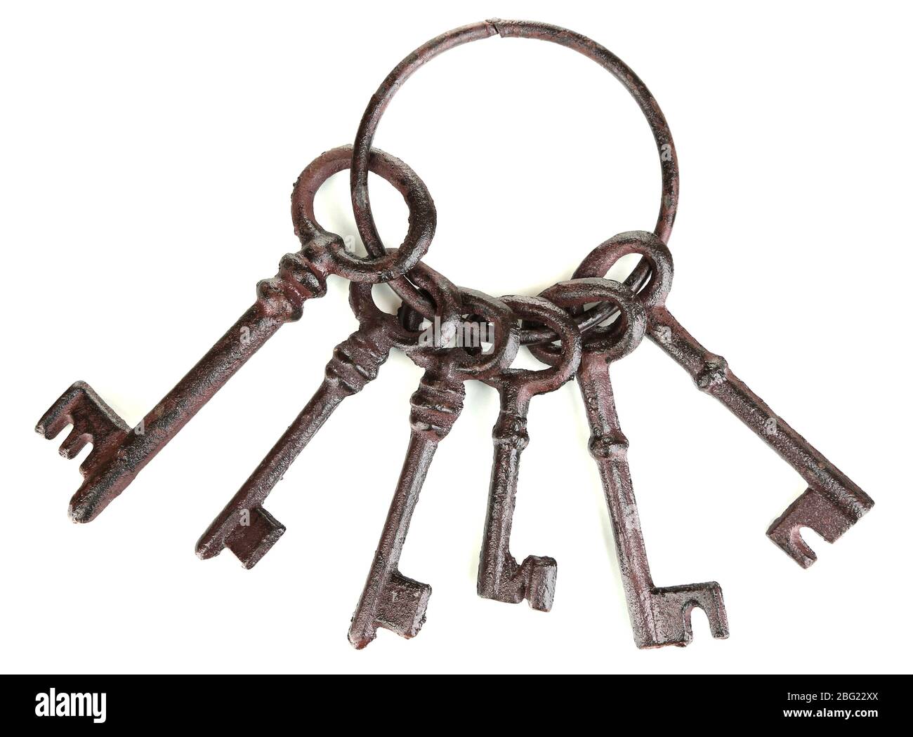 Bunch of old keys isolated on white Stock Photo - Alamy