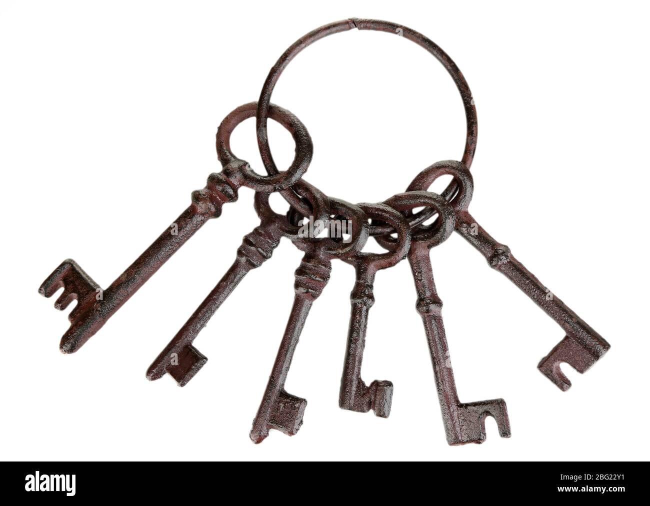 Bunch of old keys isolated on white Stock Photo - Alamy