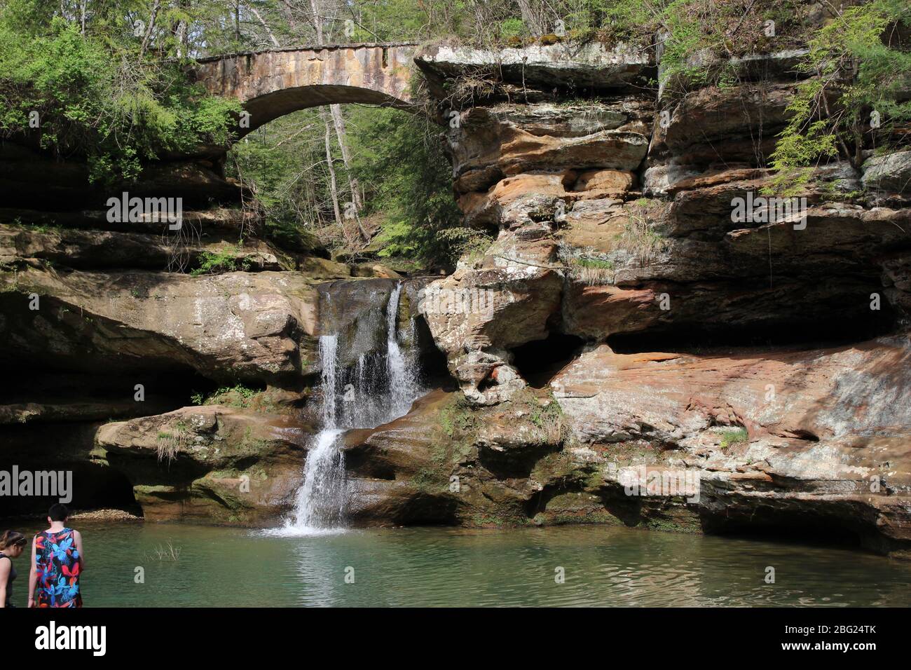 Old man cave walk trail and water fall in Ohio State,nature green ...