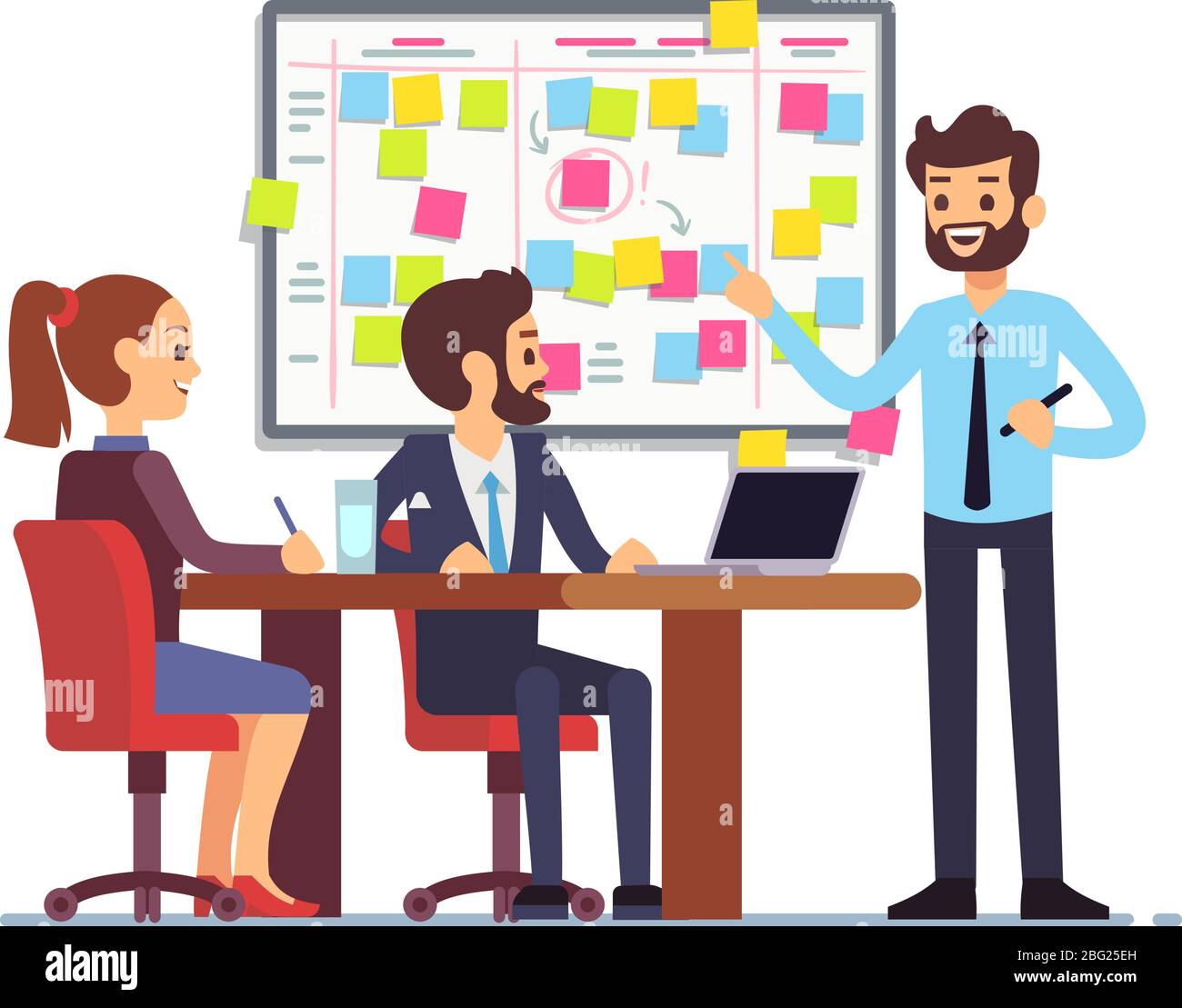 Students team work on tasks process schedule in training room with ...