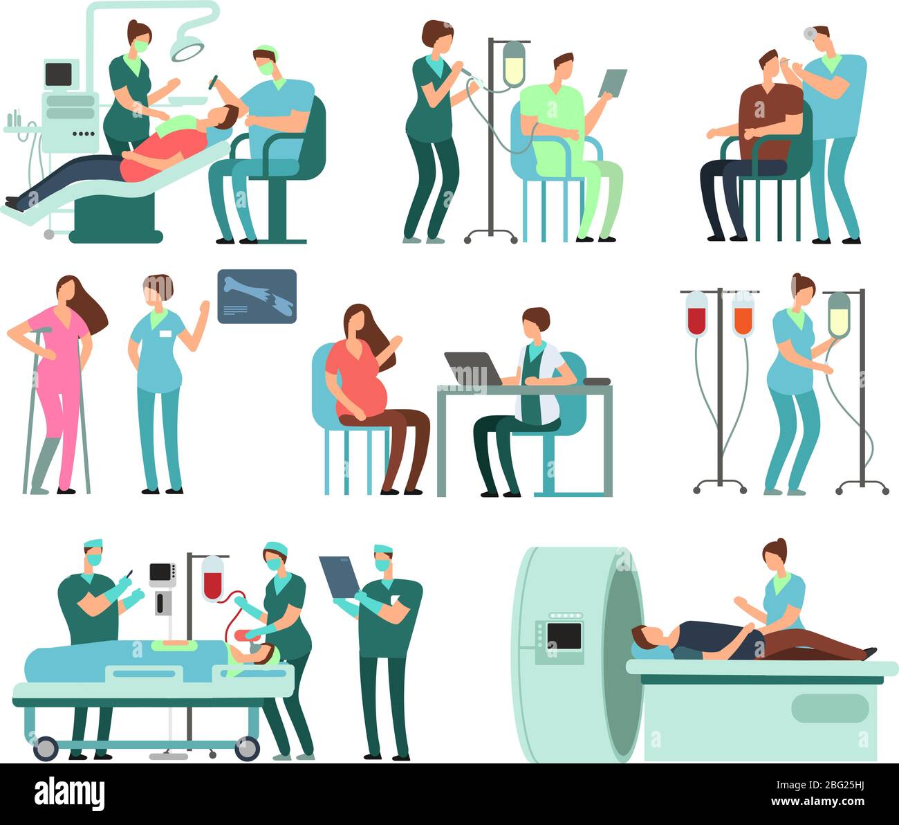 Patients in bed Stock Vector Images - Alamy
