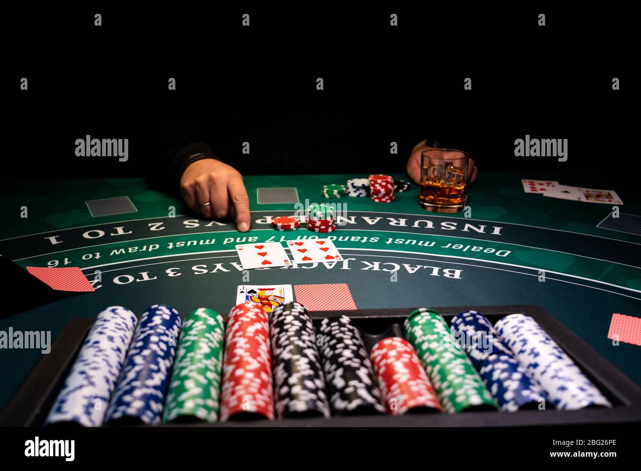 A black jack table hi-res stock photography and images - Alamy
