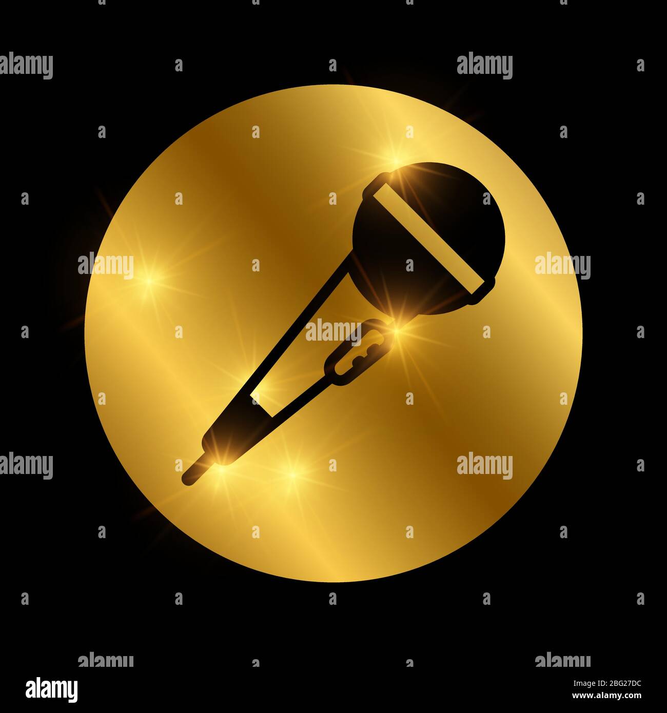 Gold microphone communication Stock Vector Images - Alamy