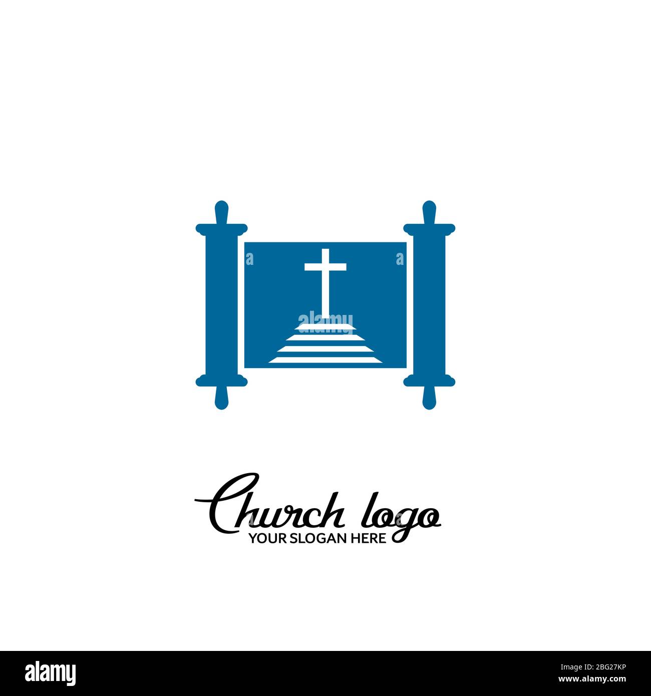 Church logo. Christian symbols. A staircase leading to the cross of ...
