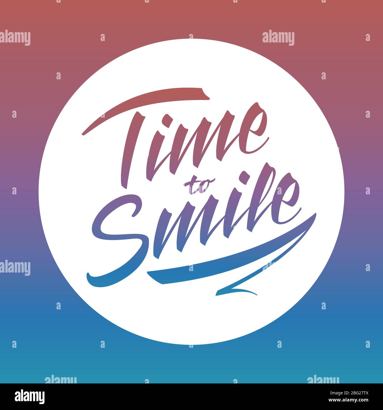Time to smile bright vector lettering. Happy expression paper and t ...