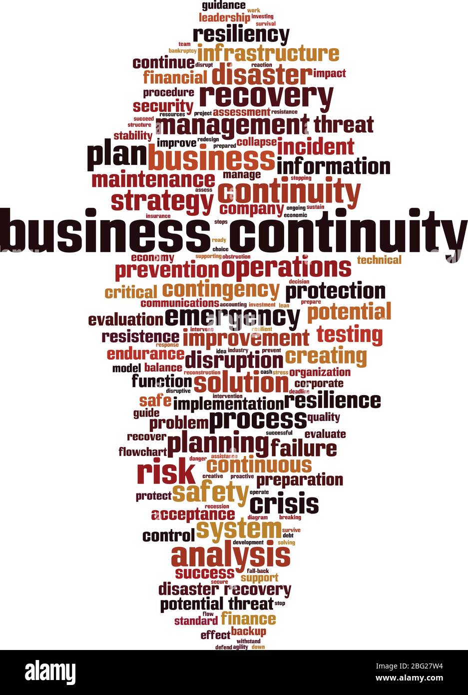 Business continuity word cloud concept. Collage made of words about ...