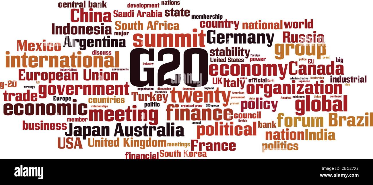 G20 word cloud concept. Collage made of words about G20. Vector ...