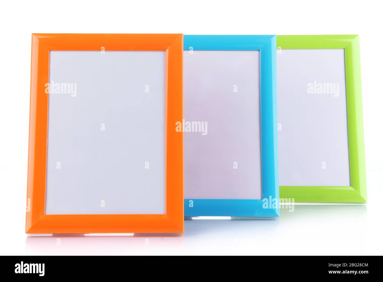 Colorful photo frames isolated on white Stock Photo - Alamy