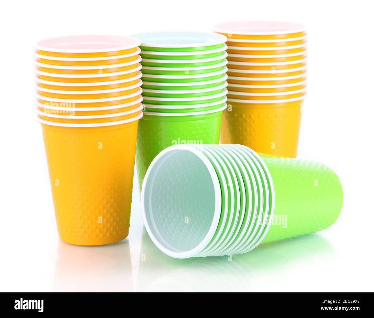 Cups in different color isolated on white Stock Photo - Alamy