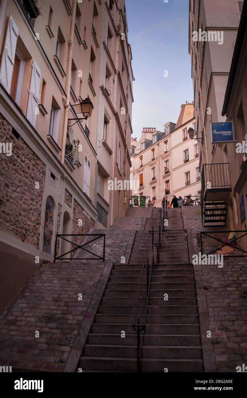 Stairs of Paris, Montmartre, France Stock Photo - Alamy