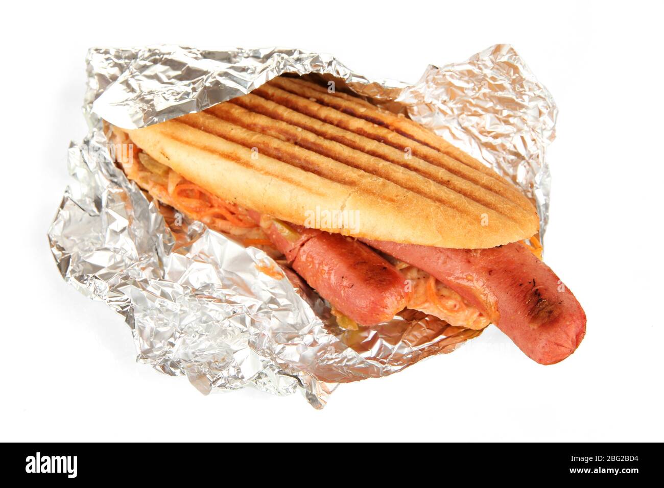 Delicious hot dog isolated on white Stock Photo - Alamy