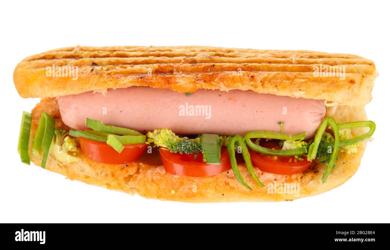 Delicious hot dog isolated on white Stock Photo - Alamy
