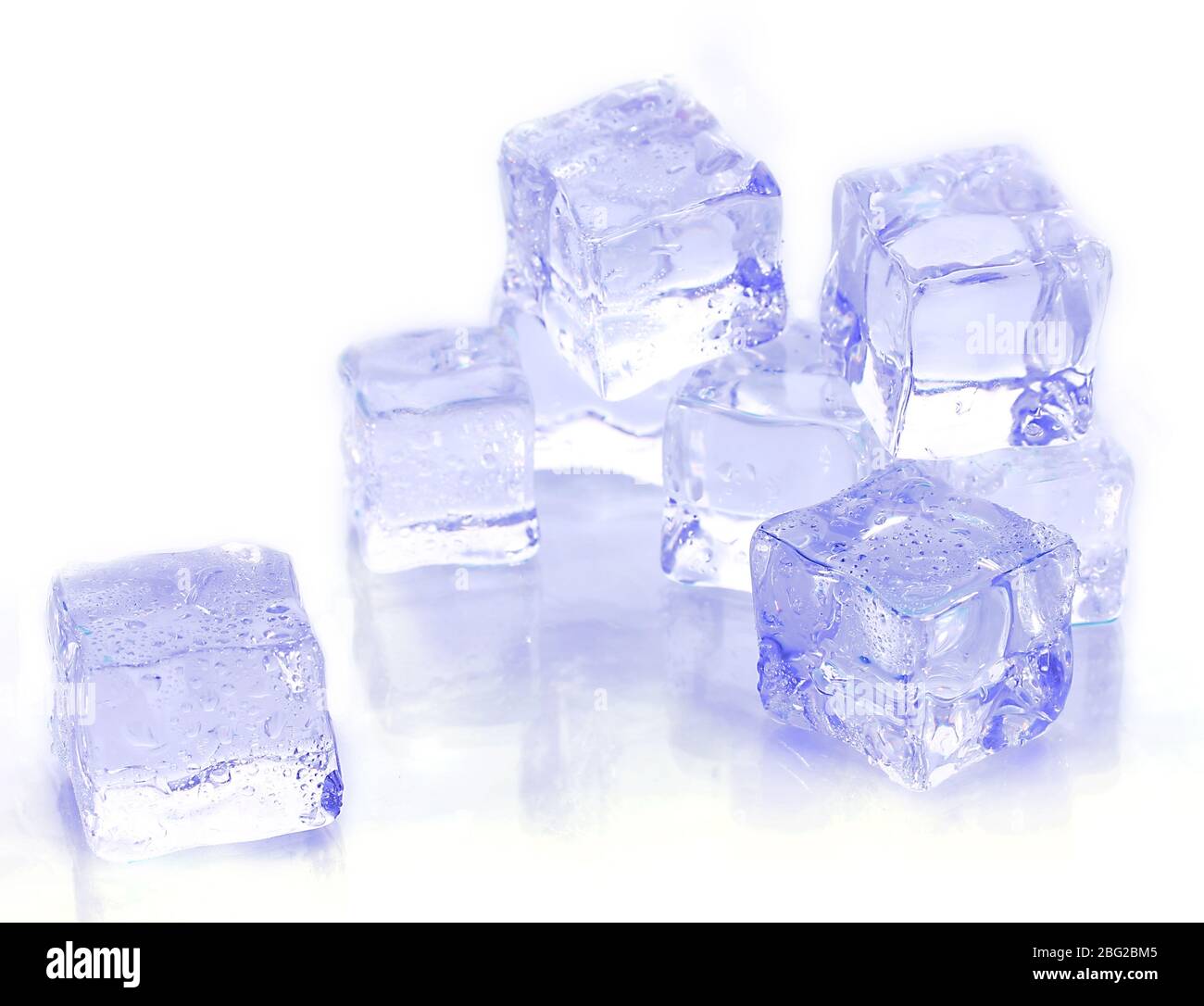 Ice cubes isolated on white Stock Photo - Alamy
