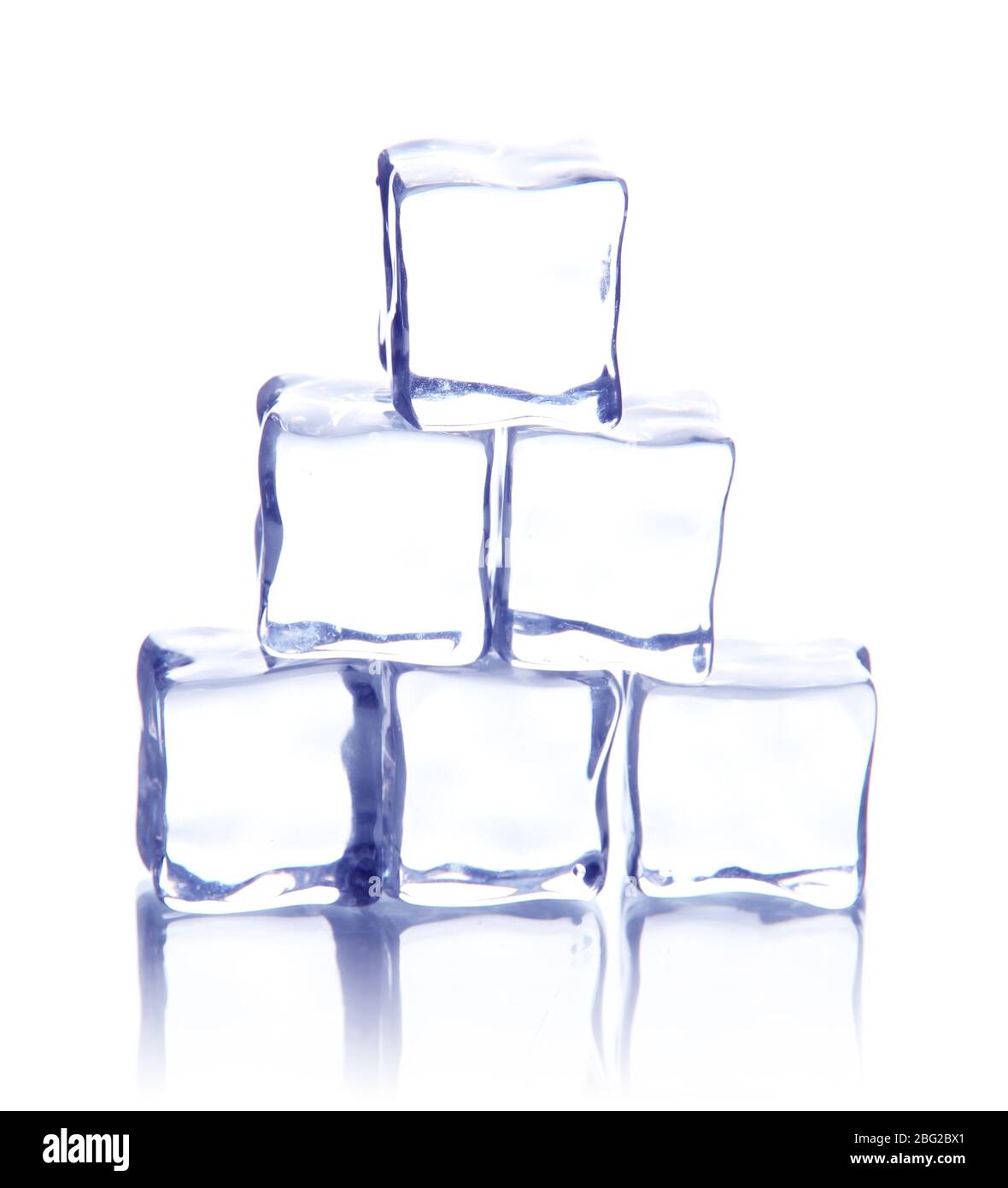 Ice cubes isolated on white Stock Photo - Alamy