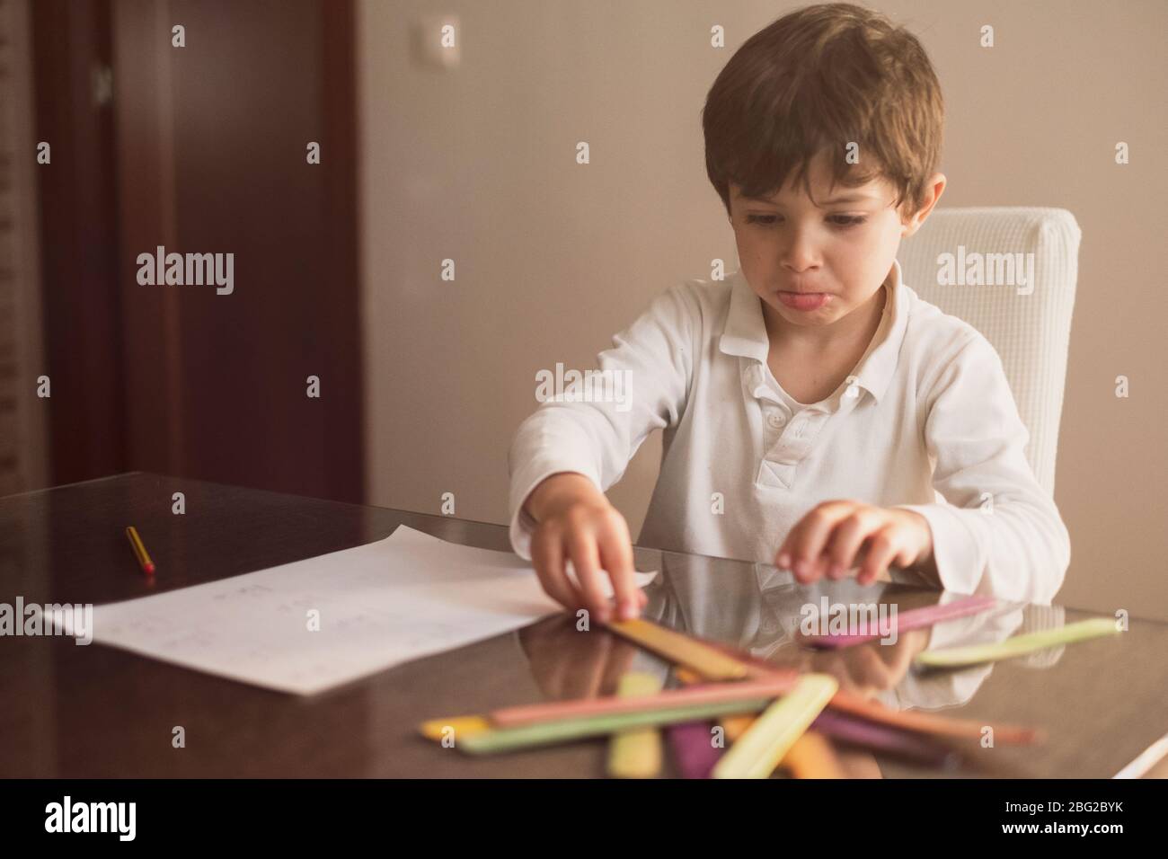 Math subtraction boy hi-res stock photography and images - Alamy