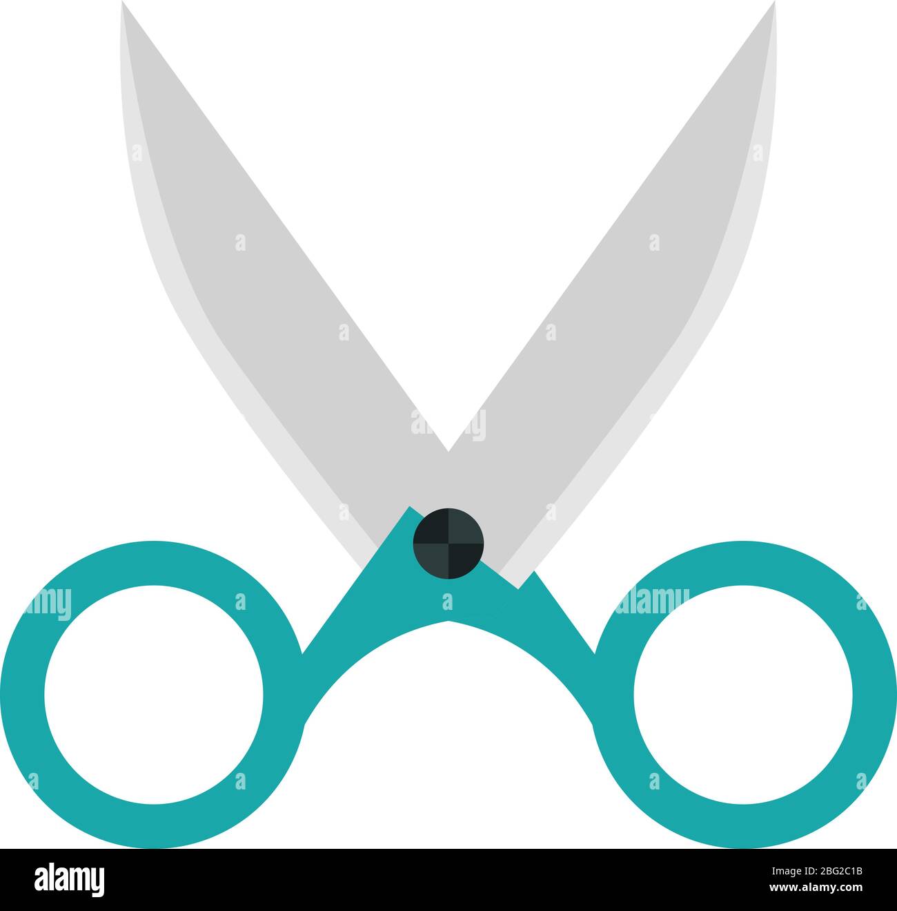 School scissors, illustration, vector on white background Stock Vector ...